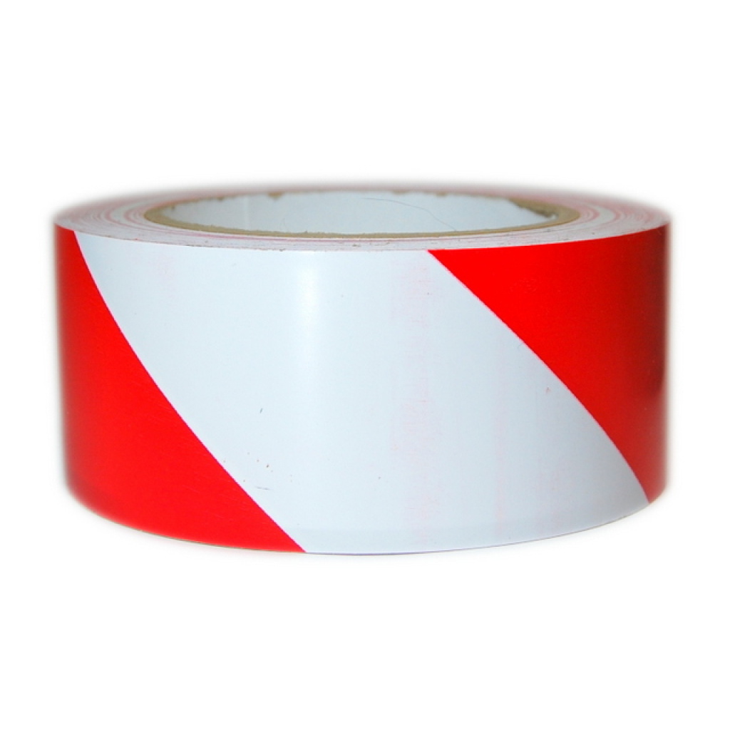 2" x 36 yds Vinyl Tape - Striped White / Red - Hoop Tape Canada